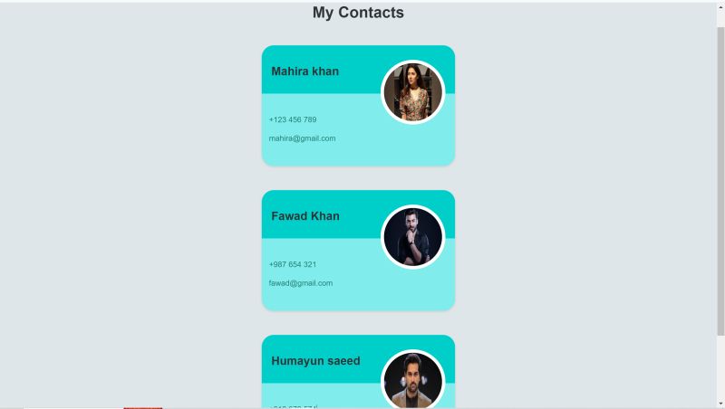 My Contact app: React, HTML, CSS, JavaScript | Muhammad Kashif Abdullah ... My Contact app: React, HTML, CSS, JavaScript | Muhammad Kashif Abdullah ...