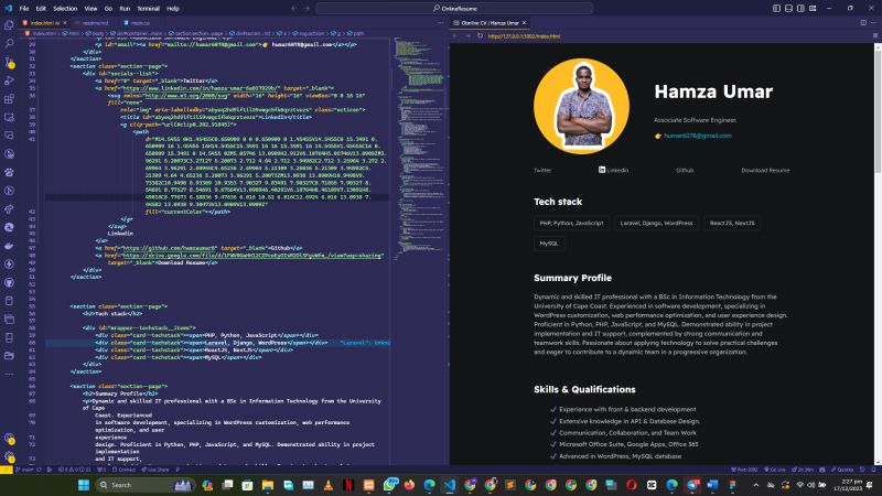 Hamza Umar on LinkedIn: #html #css #resumebuilding #webdevelopment Hamza Umar on LinkedIn: #html #css #resumebuilding #webdevelopment