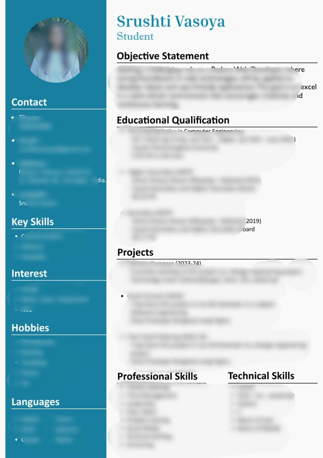 Srushti Vasoya on LinkedIn: #resumedesign #professionallook Srushti Vasoya on LinkedIn: #resumedesign #professionallook