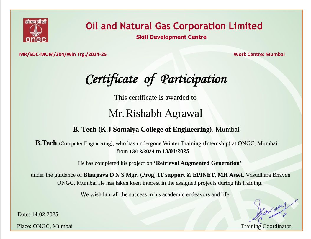 #ai #ml #llms #langchain #faiss #rag #internship #ongc… | Rishabh ... #ai #ml #llms #langchain #faiss #rag #internship #ongc… | Rishabh ...
