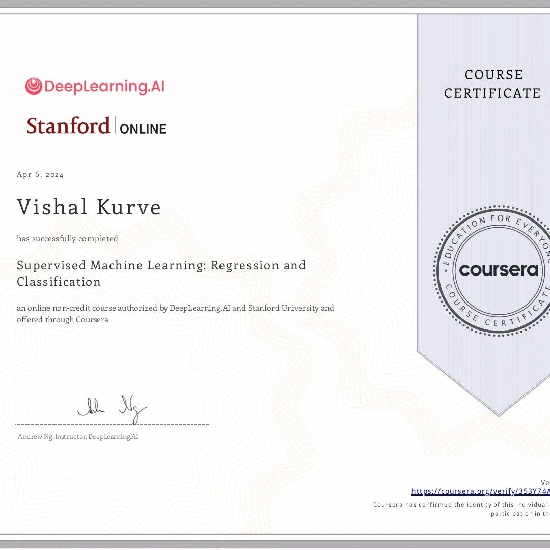 I’m happy to share that I’ve obtained a new certification: Supervised ... I’m happy to share that I’ve obtained a new certification: Supervised ...