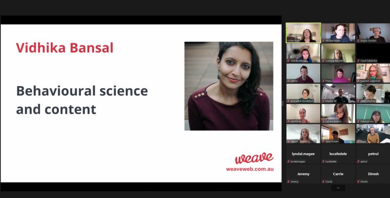 Great chat with Vidhika Bansal at We Are Content Strategy | Weave ... Great chat with Vidhika Bansal at We Are Content Strategy | Weave ...