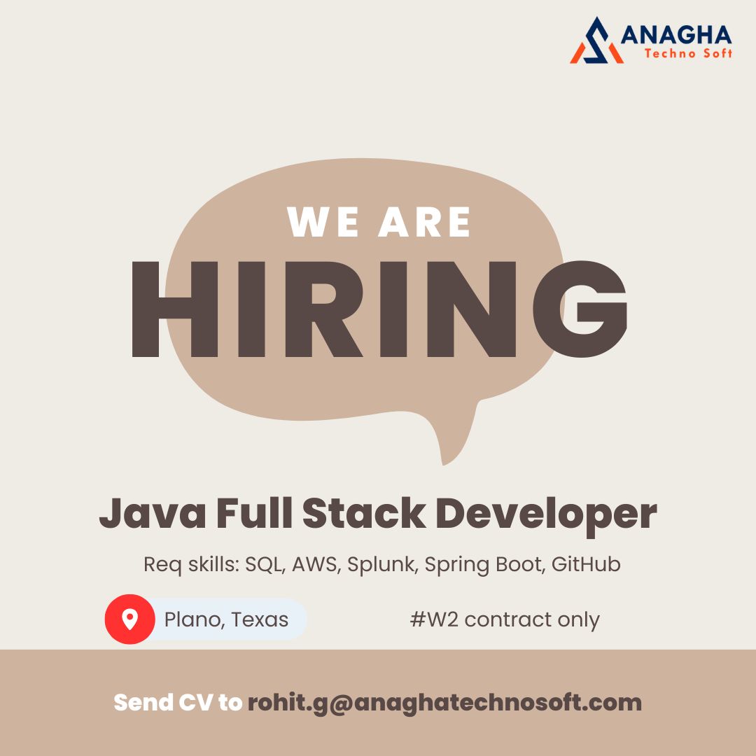 Rohith Ganji on LinkedIn: #hiring #w2contract #javafullstack #fullstack ... Rohith Ganji on LinkedIn: #hiring #w2contract #javafullstack #fullstack ...