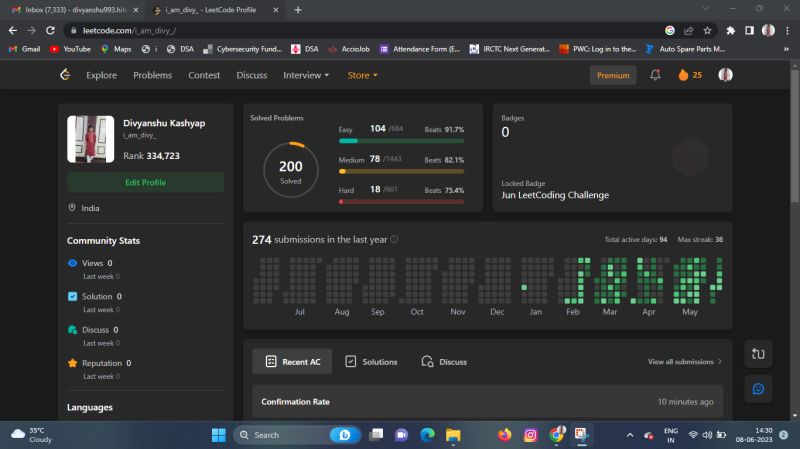 #leetcode #problemsolving #continuouslearning | Divyanshu Kashyap #leetcode #problemsolving #continuouslearning | Divyanshu Kashyap
