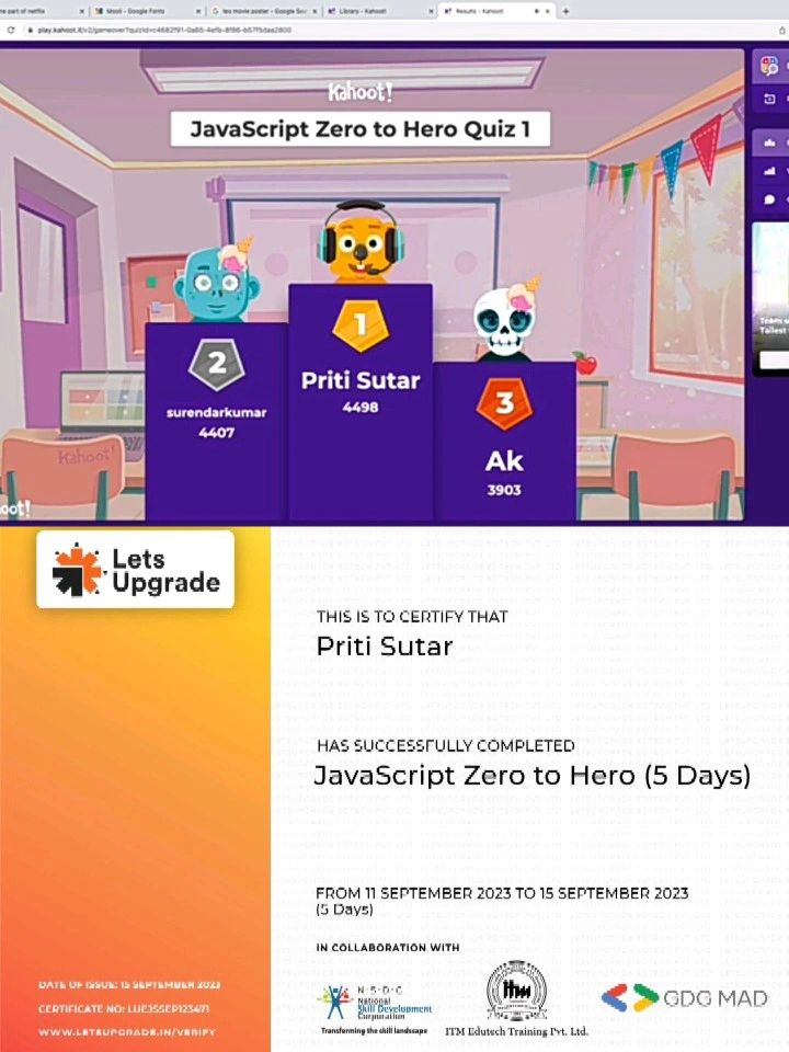 Priti sutar on LinkedIn: #javascript #bootcamp #webdevelopment #letsupgrade Priti sutar on LinkedIn: #javascript #bootcamp #webdevelopment #letsupgrade