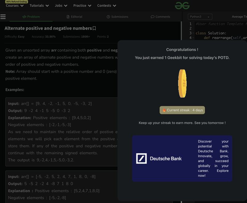 Neha D. on LinkedIn: #geekstreak2024 #deutschebank #python #coding # ... Neha D. on LinkedIn: #geekstreak2024 #deutschebank #python #coding # ...