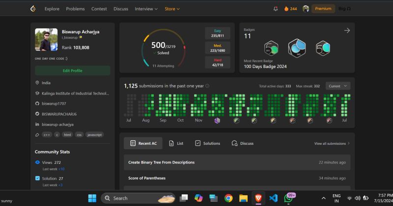 Biswarup Acharjya on LinkedIn: #leetcode #programming #consistency # ... Biswarup Acharjya on LinkedIn: #leetcode #programming #consistency # ...