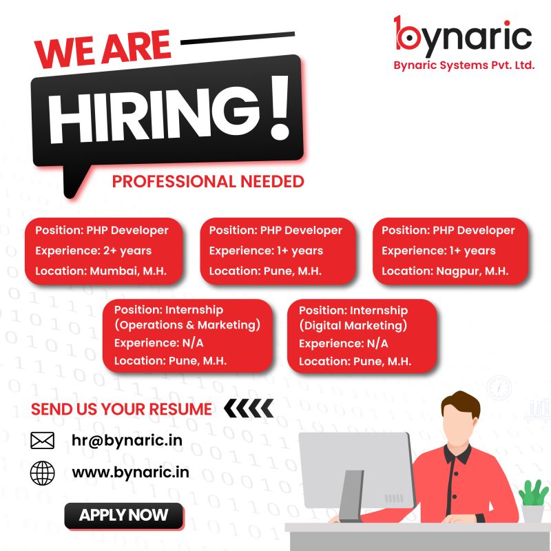 Bynaric Systems on LinkedIn: #hiring #techjobs #innovation #joinus #php ... Bynaric Systems on LinkedIn: #hiring #techjobs #innovation #joinus #php ...