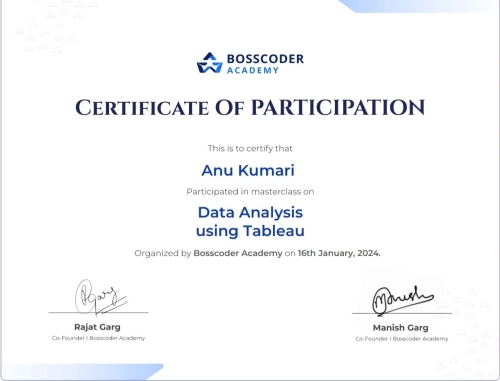 Anu Kumari on LinkedIn: #tableau #dataanalytics #bosscoderacademy # ... Anu Kumari on LinkedIn: #tableau #dataanalytics #bosscoderacademy # ...