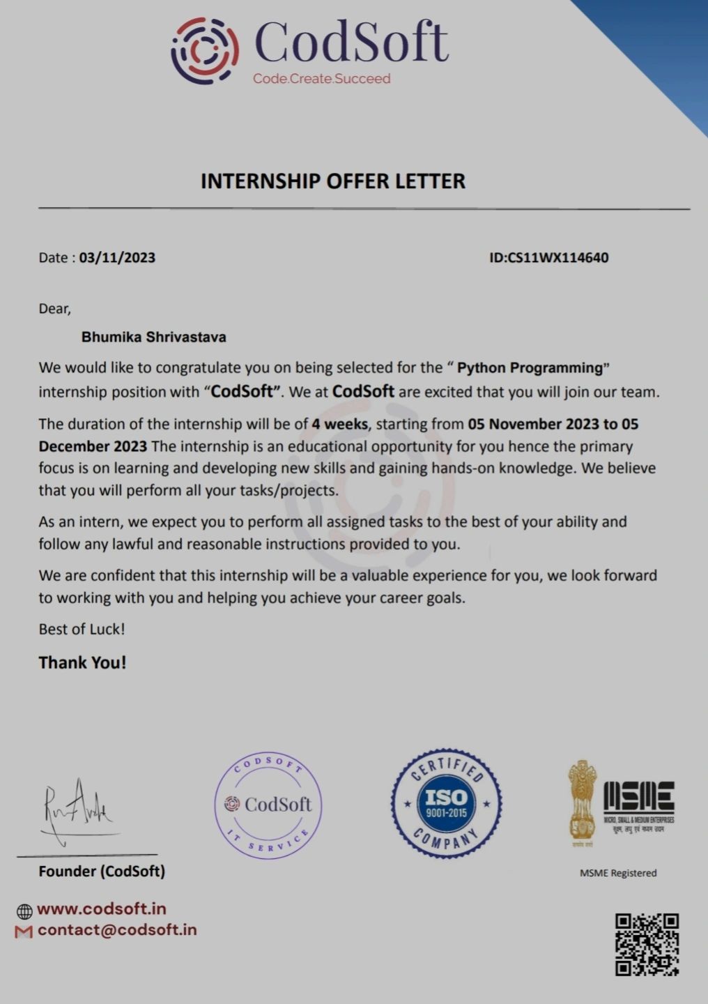 Bhumika Shrivastava on LinkedIn: #codesoft #codsoftintern # ... Bhumika Shrivastava on LinkedIn: #codesoft #codsoftintern # ...