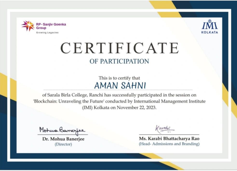 Aman Sahni on LinkedIn: Glad to share the certificate of participation ... Aman Sahni on LinkedIn: Glad to share the certificate of participation ...