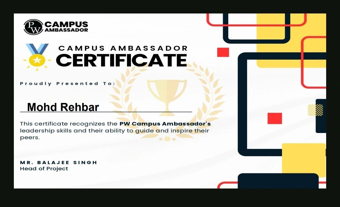 Mohd Rehbar on LinkedIn: #physicswallaha #campusambassador #education # ... Mohd Rehbar on LinkedIn: #physicswallaha #campusambassador #education # ...