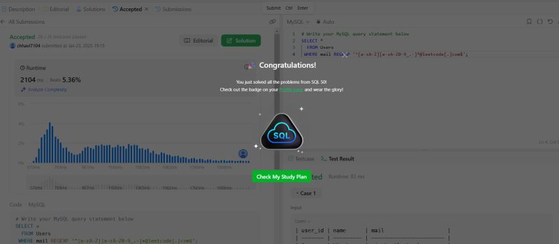 CHHAVI SHARMA on LinkedIn: #sql #leetcode #dataanalysis # ... CHHAVI SHARMA on LinkedIn: #sql #leetcode #dataanalysis # ...