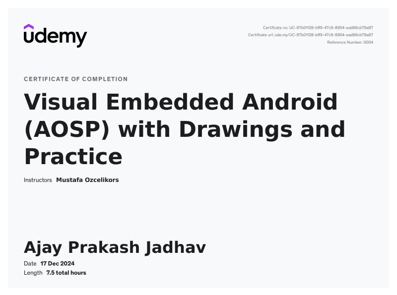 Ajay Jadhav on LinkedIn: #android #embeddedsystems #aosp #udemy # ... Ajay Jadhav on LinkedIn: #android #embeddedsystems #aosp #udemy # ...