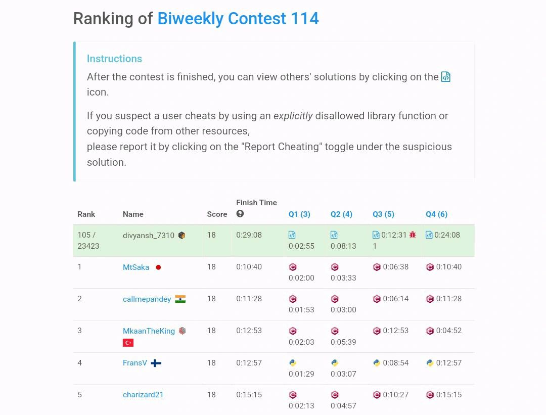 Divyansh Rai on LinkedIn: #leetcode #biweekly #coding | 28 comments Divyansh Rai on LinkedIn: #leetcode #biweekly #coding | 28 comments