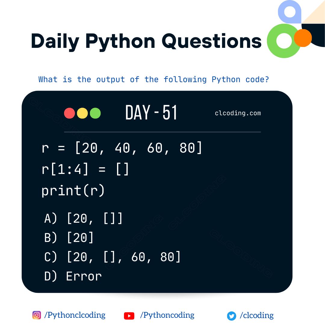 Python Coding on LinkedIn: Python Coding challenge - Day 51 | What is ... Python Coding on LinkedIn: Python Coding challenge - Day 51 | What is ...