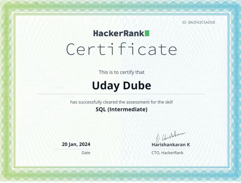 Uday Dube on LinkedIn: #sql #hackerrank #sqldatabase Uday Dube on LinkedIn: #sql #hackerrank #sqldatabase