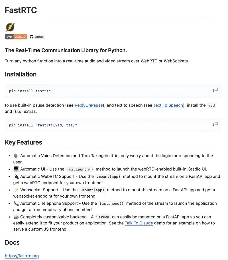 Real-time communication Library to build Voice AI Agents in ... Real-time communication Library to build Voice AI Agents in ...