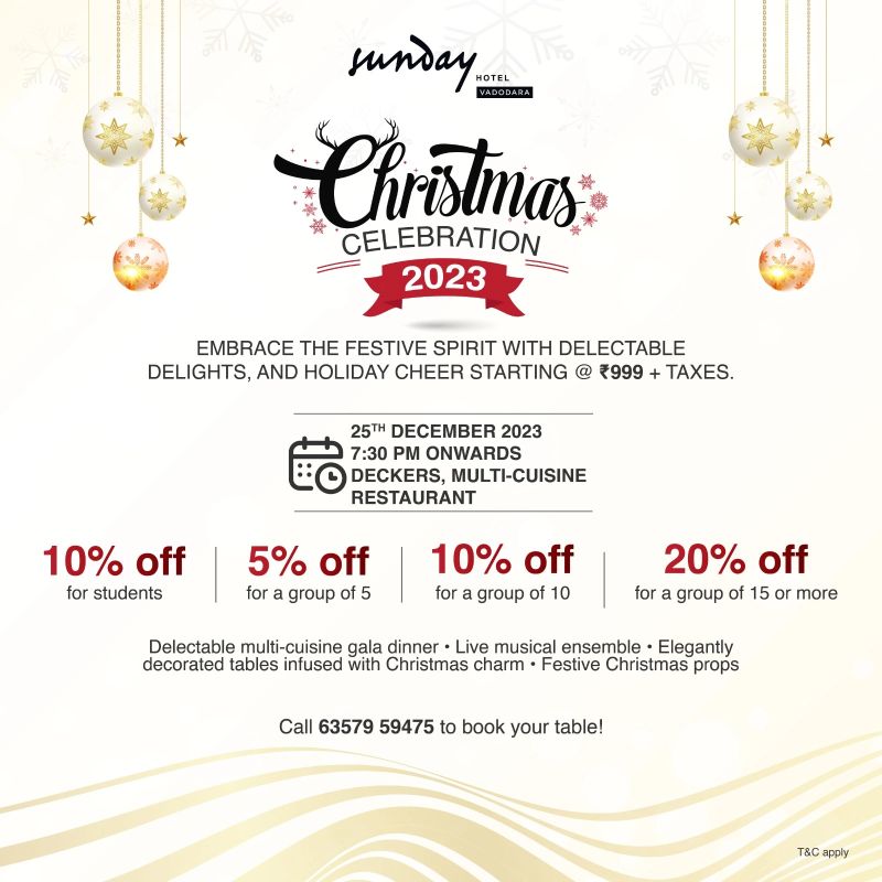 Nishant Kumar Pandey on LinkedIn: Sunday Hotel Vadodara X-Mas Offer Nishant Kumar Pandey on LinkedIn: Sunday Hotel Vadodara X-Mas Offer