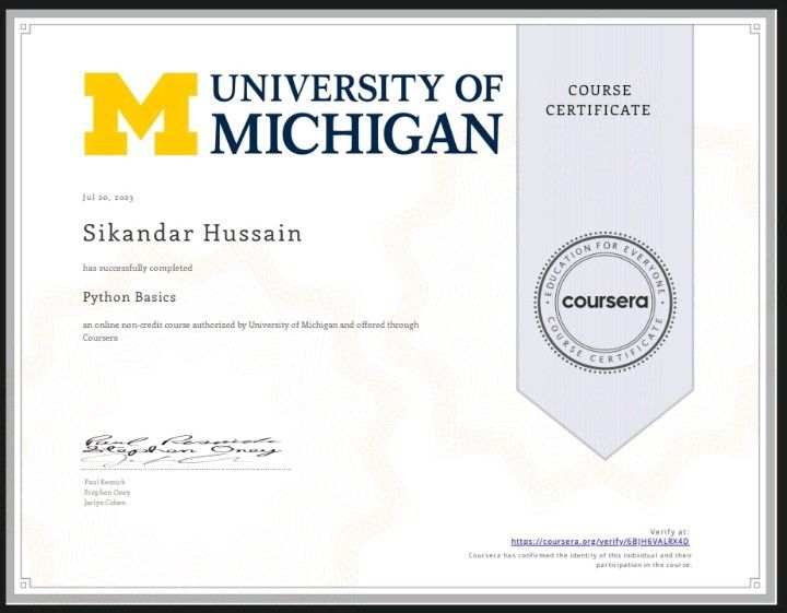Sikandar Hussain on LinkedIn: #python #coursera #python3 #coding #tech ... Sikandar Hussain on LinkedIn: #python #coursera #python3 #coding #tech ...