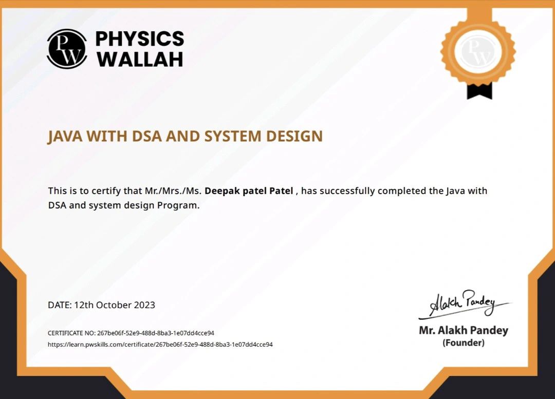 Deepak Patel on LinkedIn: #java #javaprogramming #physicswallah Deepak Patel on LinkedIn: #java #javaprogramming #physicswallah