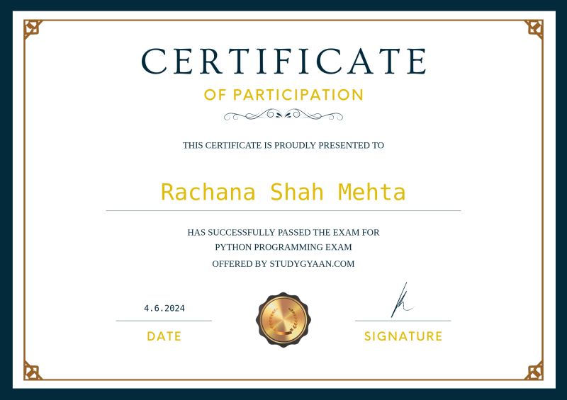 Grateful for my Python certificate | Rachana Shah posted on the topic ... Grateful for my Python certificate | Rachana Shah posted on the topic ...