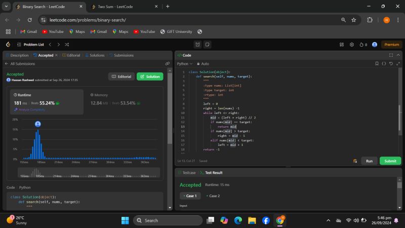 Hassan Rasheed on LinkedIn: #100daysofcode #binary_search #two_sum # ... Hassan Rasheed on LinkedIn: #100daysofcode #binary_search #two_sum # ...