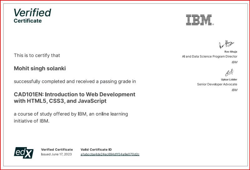Mohit Singh Solanki on LinkedIn: #edx #ibm #webdevelopment #htmlcss # ... Mohit Singh Solanki on LinkedIn: #edx #ibm #webdevelopment #htmlcss # ...