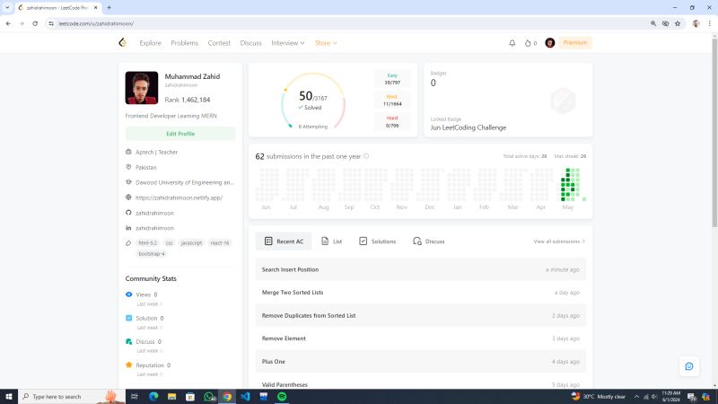 Solved 50 LeetCode problems today! | Muhammad Zahid posted on the topic ... Solved 50 LeetCode problems today! | Muhammad Zahid posted on the topic ...
