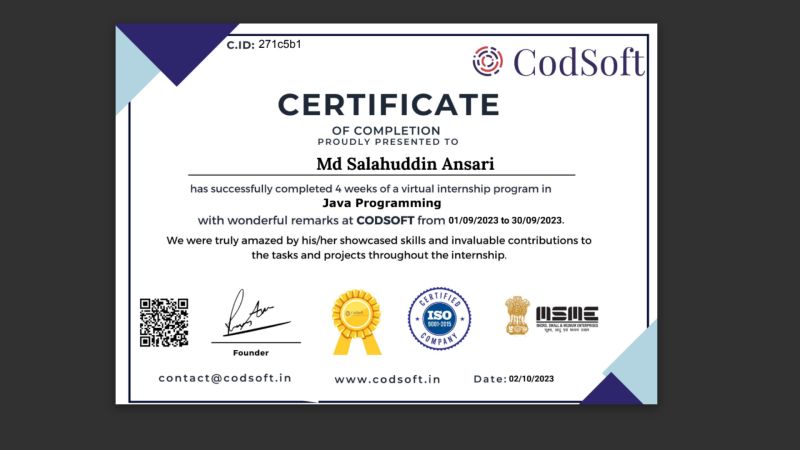 Md Salahuddin Ansari on LinkedIn: #codsoft #codsoft #internship # ... Md Salahuddin Ansari on LinkedIn: #codsoft #codsoft #internship # ...