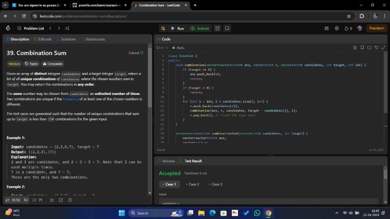 #150daysofcodechallenge #codingchallenge #problemsolving #leetcode39 ... #150daysofcodechallenge #codingchallenge #problemsolving #leetcode39 ...