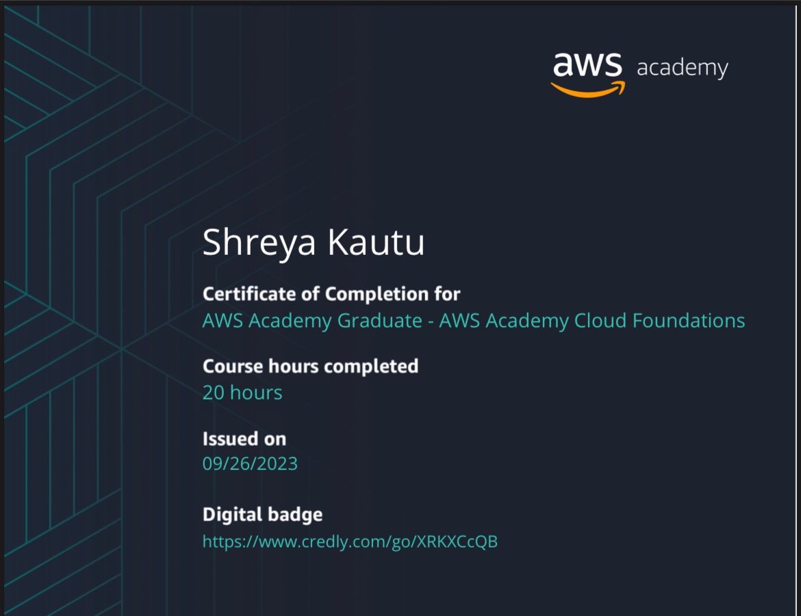 shreya kautu on LinkedIn: #aws #cloudcomputing #careergrowth shreya kautu on LinkedIn: #aws #cloudcomputing #careergrowth