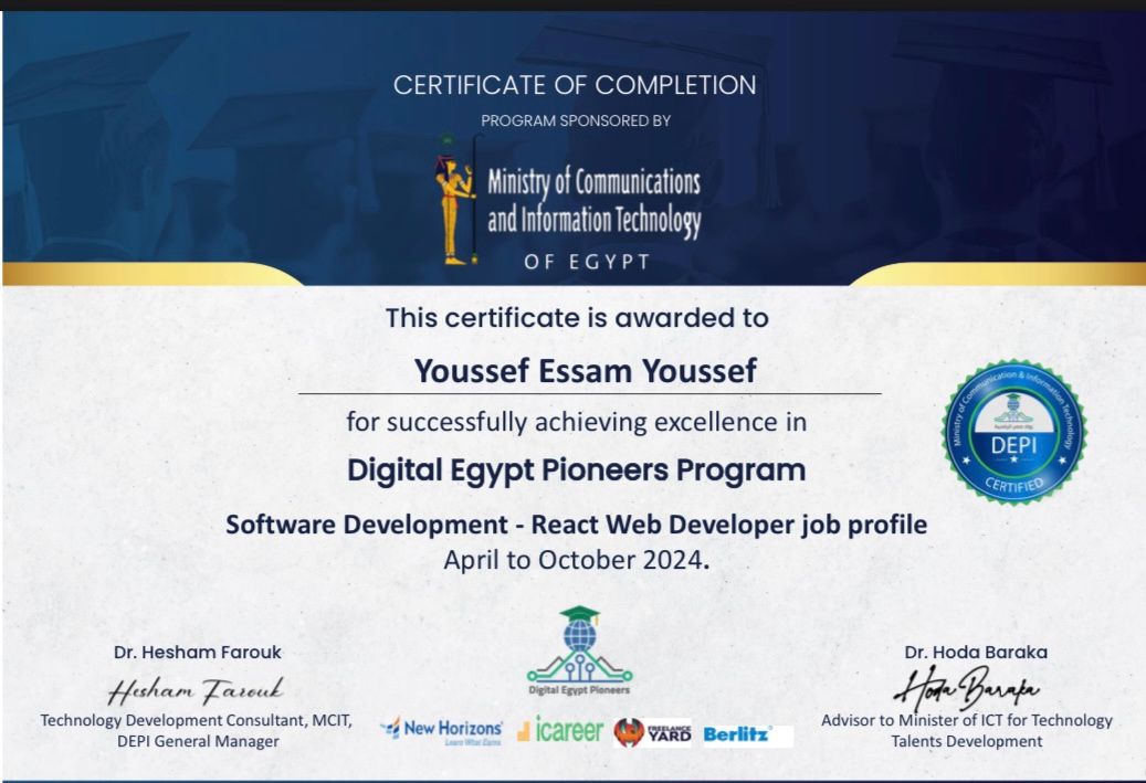 #depi #reactjs #webdevelopment #mcit #growth #learning | Youssef Essam #depi #reactjs #webdevelopment #mcit #growth #learning | Youssef Essam