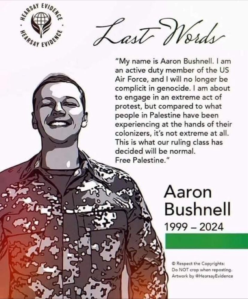 Hadeer Fouad on LinkedIn: Meet Aaron Bushnell who died after setting ... Hadeer Fouad on LinkedIn: Meet Aaron Bushnell who died after setting ...