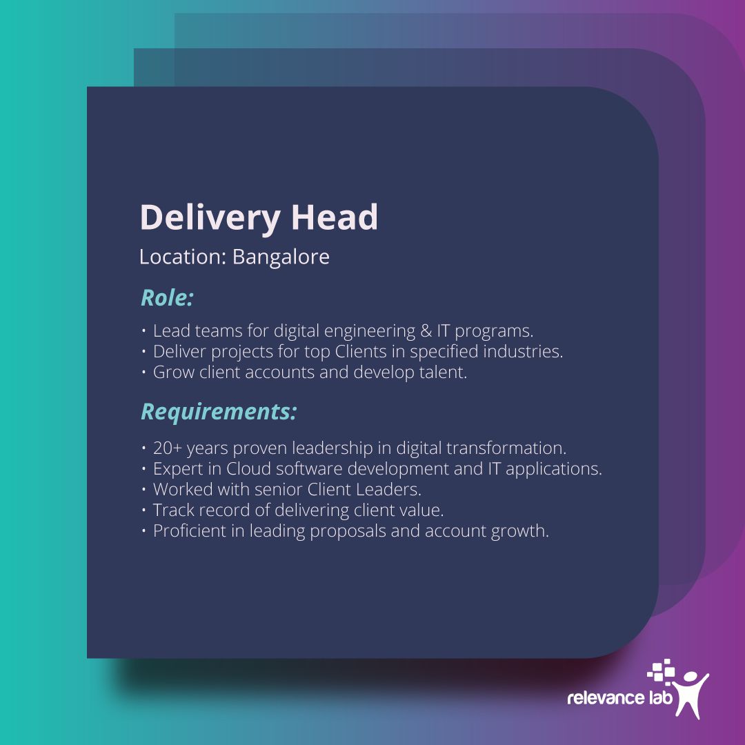Relevance Lab on LinkedIn: #relevancelab #hiring2024 #leadershipopportunity Relevance Lab on LinkedIn: #relevancelab #hiring2024 #leadershipopportunity