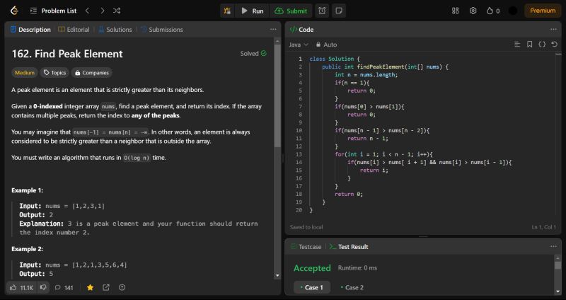 LeetCode Challenge: Find Peak Element | Khushi Agarwal posted on the ... LeetCode Challenge: Find Peak Element | Khushi Agarwal posted on the ...