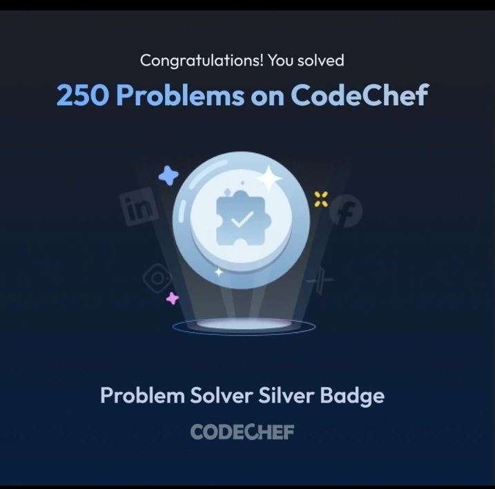 Sneha Verma on LinkedIn: #codechef #silverbadge #codingjourney # ... Sneha Verma on LinkedIn: #codechef #silverbadge #codingjourney # ...