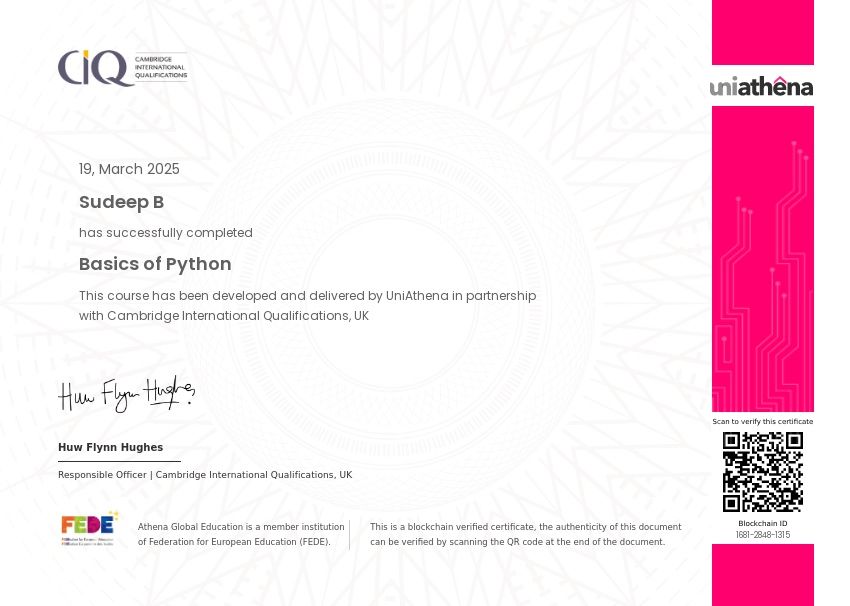 #python #learning #certification #programming #careergrowth | Sudeep B #python #learning #certification #programming #careergrowth | Sudeep B