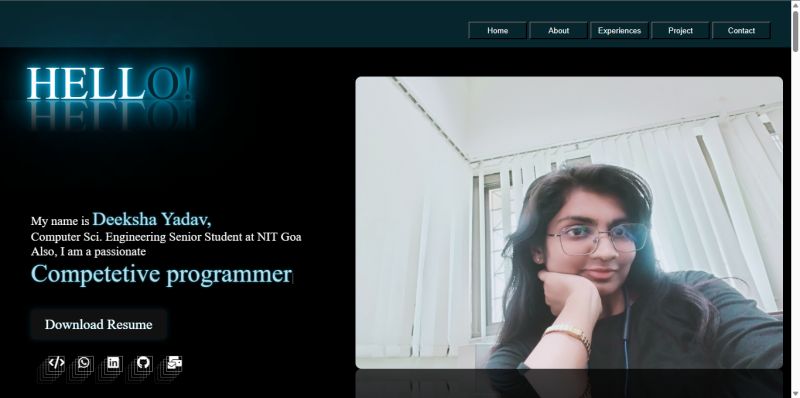 Deeksha Yadav on LinkedIn: #webdevelopment #portfoliowebsite #html #css ... Deeksha Yadav on LinkedIn: #webdevelopment #portfoliowebsite #html #css ...