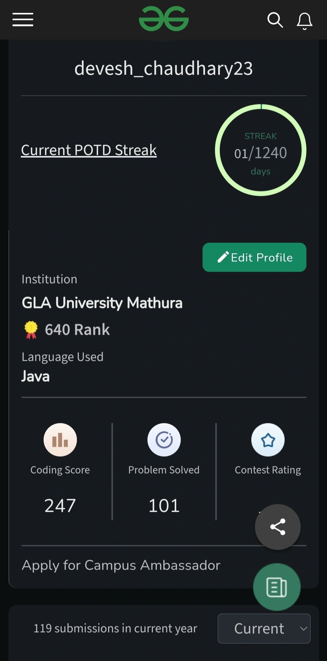 Devesh Chaudhary on LinkedIn: #codingjourney #dsa #java #geeksforgeeks Devesh Chaudhary on LinkedIn: #codingjourney #dsa #java #geeksforgeeks