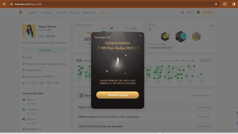 #leetcode #codingjourney #100daysofcode #programmingchallenge | Mayuri ... #leetcode #codingjourney #100daysofcode #programmingchallenge | Mayuri ...