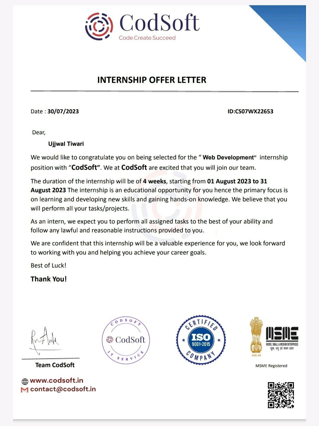 #codsoft #internship | Ujjwal Tiwari #codsoft #internship | Ujjwal Tiwari