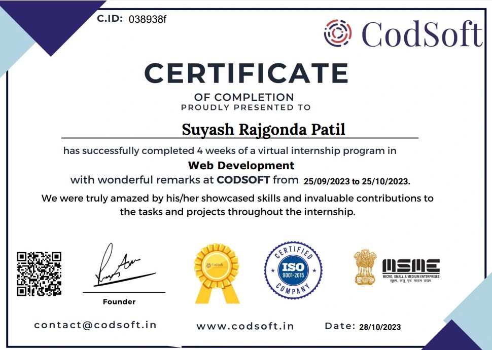 Suyash Patil on LinkedIn: #codsoft Suyash Patil on LinkedIn: #codsoft