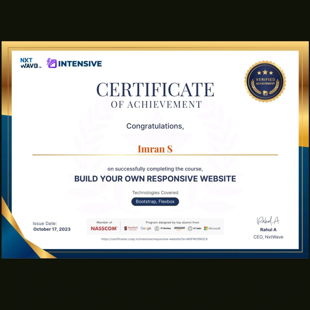 Imran Basha on LinkedIn: #ccbp #nxtwave #python #reactjs #nodejs Imran Basha on LinkedIn: #ccbp #nxtwave #python #reactjs #nodejs