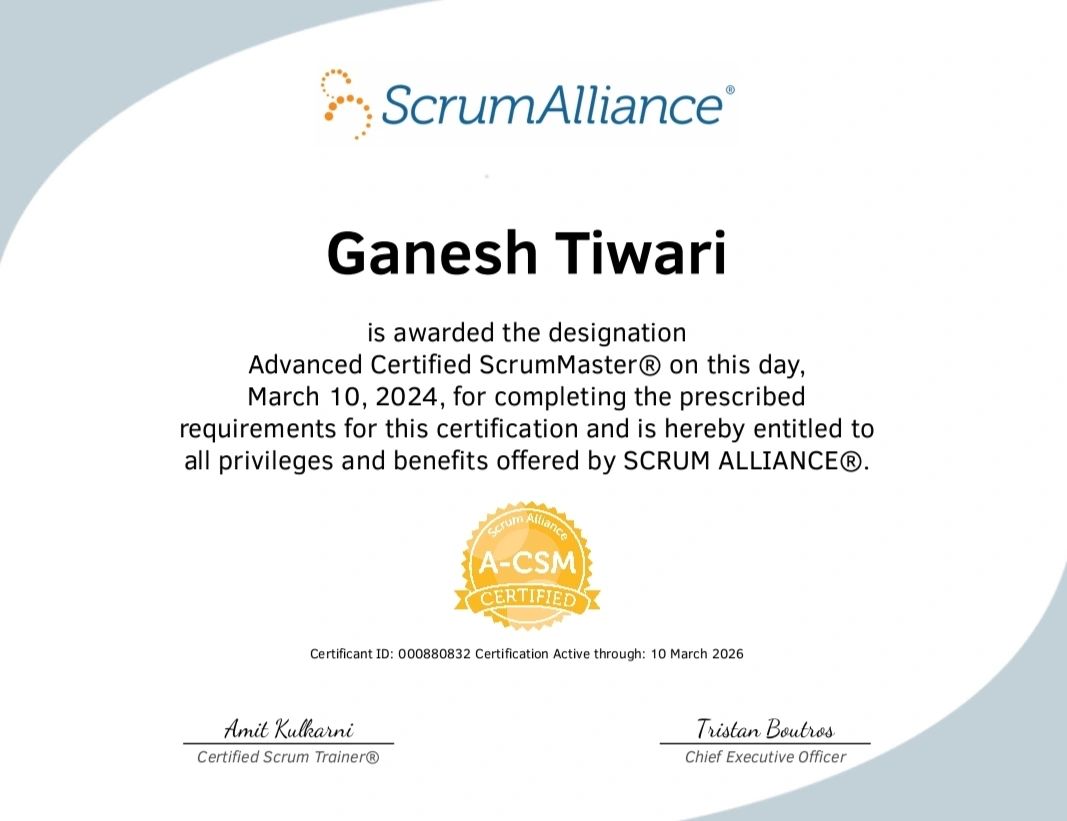 Ganesh Tiwari on LinkedIn: I am happy to share that I have obtained a ... Ganesh Tiwari on LinkedIn: I am happy to share that I have obtained a ...