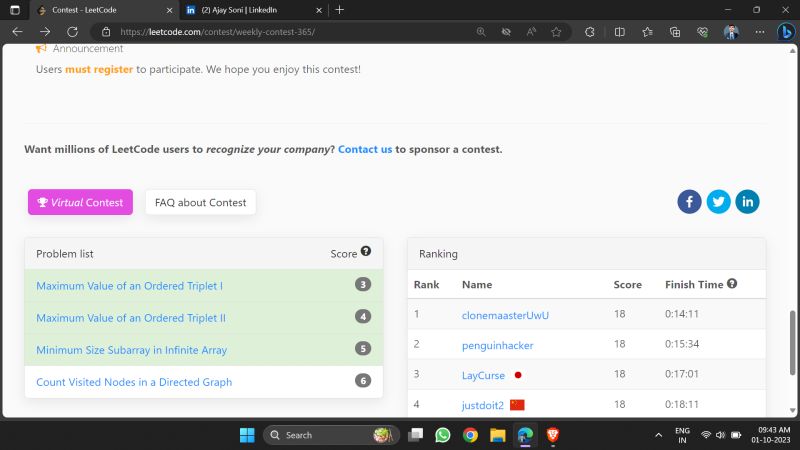 Ajay Soni on LinkedIn: #connections #leetcode #codingchallenge #contest ... Ajay Soni on LinkedIn: #connections #leetcode #codingchallenge #contest ...