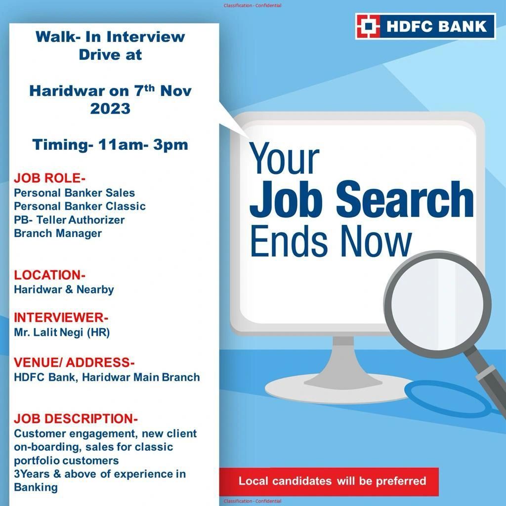 Dear Connections, Walk-in interview drive at Haridwar Location ... Dear Connections, Walk-in interview drive at Haridwar Location ...