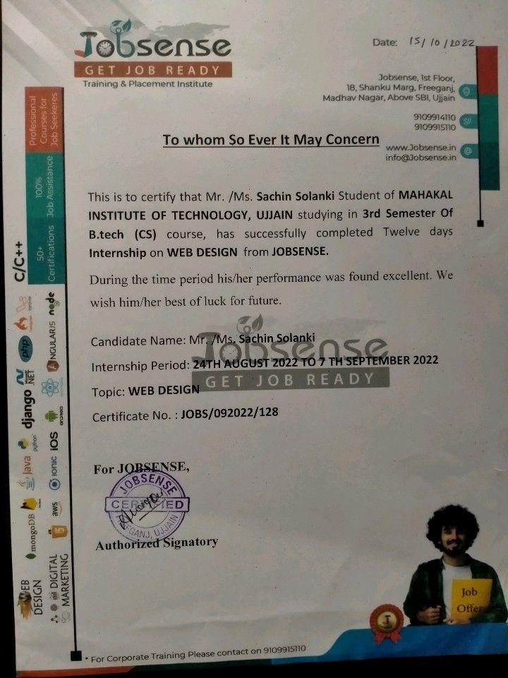 Sachin Solanki on LinkedIn: Web Designing Internship Sachin Solanki on LinkedIn: Web Designing Internship