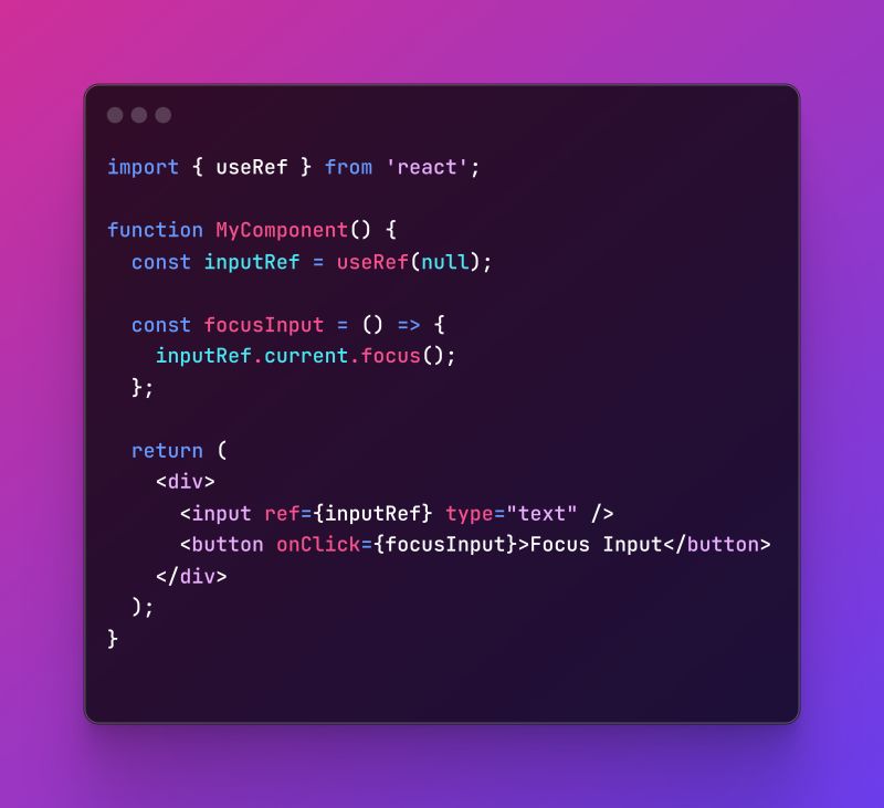 React hooks: What is 'useRef'? | Sobal Tariq posted on the topic | LinkedIn React hooks: What is 'useRef'? | Sobal Tariq posted on the topic | LinkedIn
