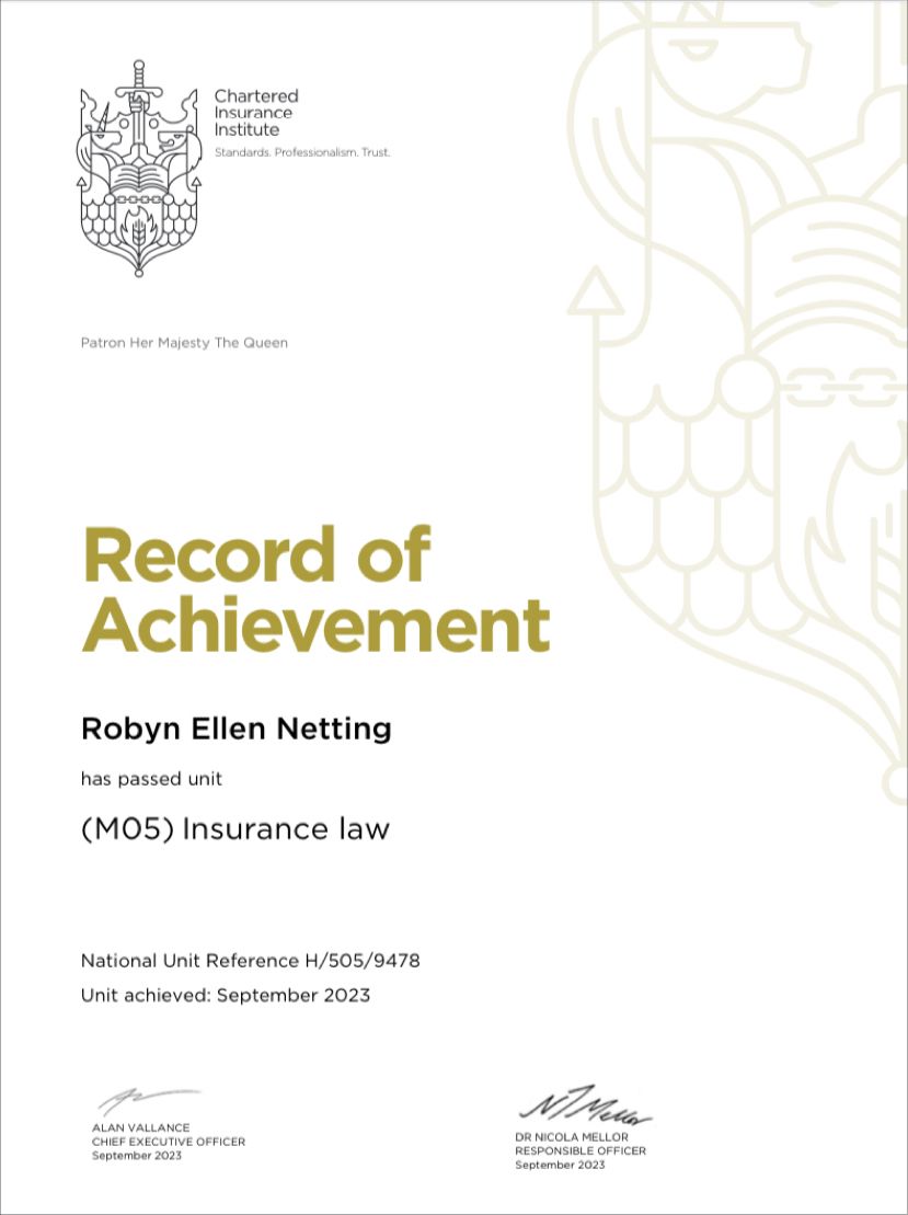 Robyn Netting Cert CII on LinkedIn: Pleased to say I have completed my ... Robyn Netting Cert CII on LinkedIn: Pleased to say I have completed my ...